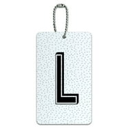 Letter L Initial Sprinkles Black White Luggage Tags Suitcase ID, Set of ...