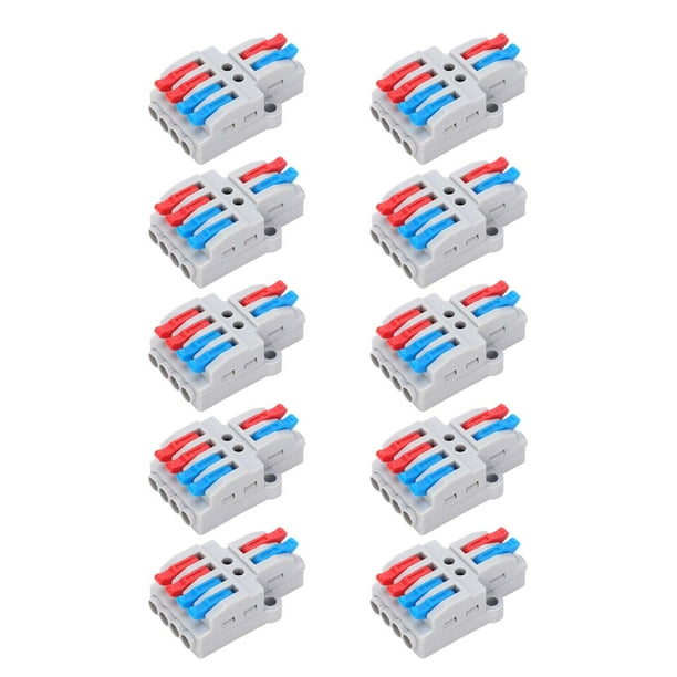 FLAMEEN 10Pcs Wire Conductor Connector 2‑in‑4‑out With Fixed Hole 4mm² ...