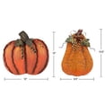 YK Decor Metal Pumpkin Harvest Fall Decor Set of 2, Thanksgiving ...
