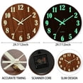 12 Inch Luminous Wall Clock Wood Silent light in dark night Nordic ...