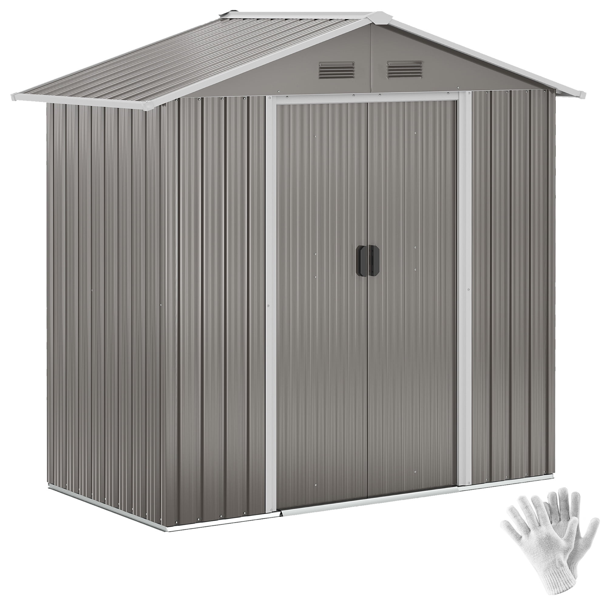Click here for Outsunny 6.5x3.5ft Metal Garden Shed For Outdoor S... prices