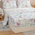 4pcs Easy Plant Floral Print Fitted Sheet Set - Soft & Comfortable ...