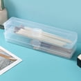 Clear Plastic Makeup Brush Storage Case, Portable Travel Organizer Box ...