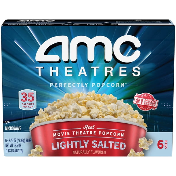 AMC Theatres Microwave Popcorn 6ct, Lightly Salted - Walmart.com