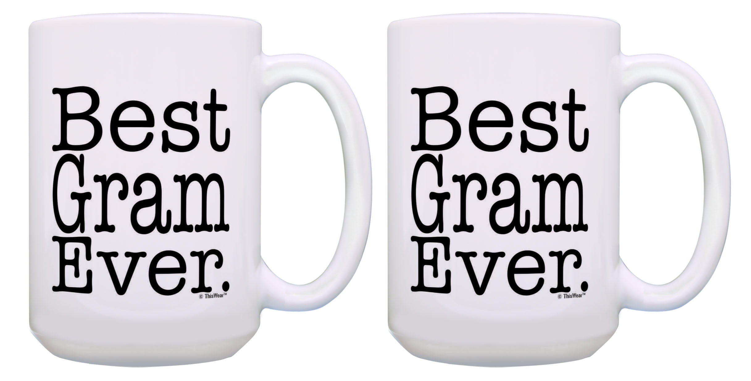 ThisWear Gram Grandma Gifts Best Gram Ever Mug Set Gram Presents 2 Pack ...