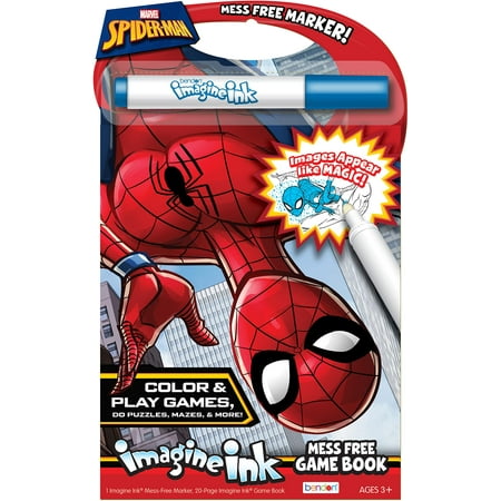 Marvel Spider-Man 24-Page Imagine Ink Game Book with Mess Free Marker ...