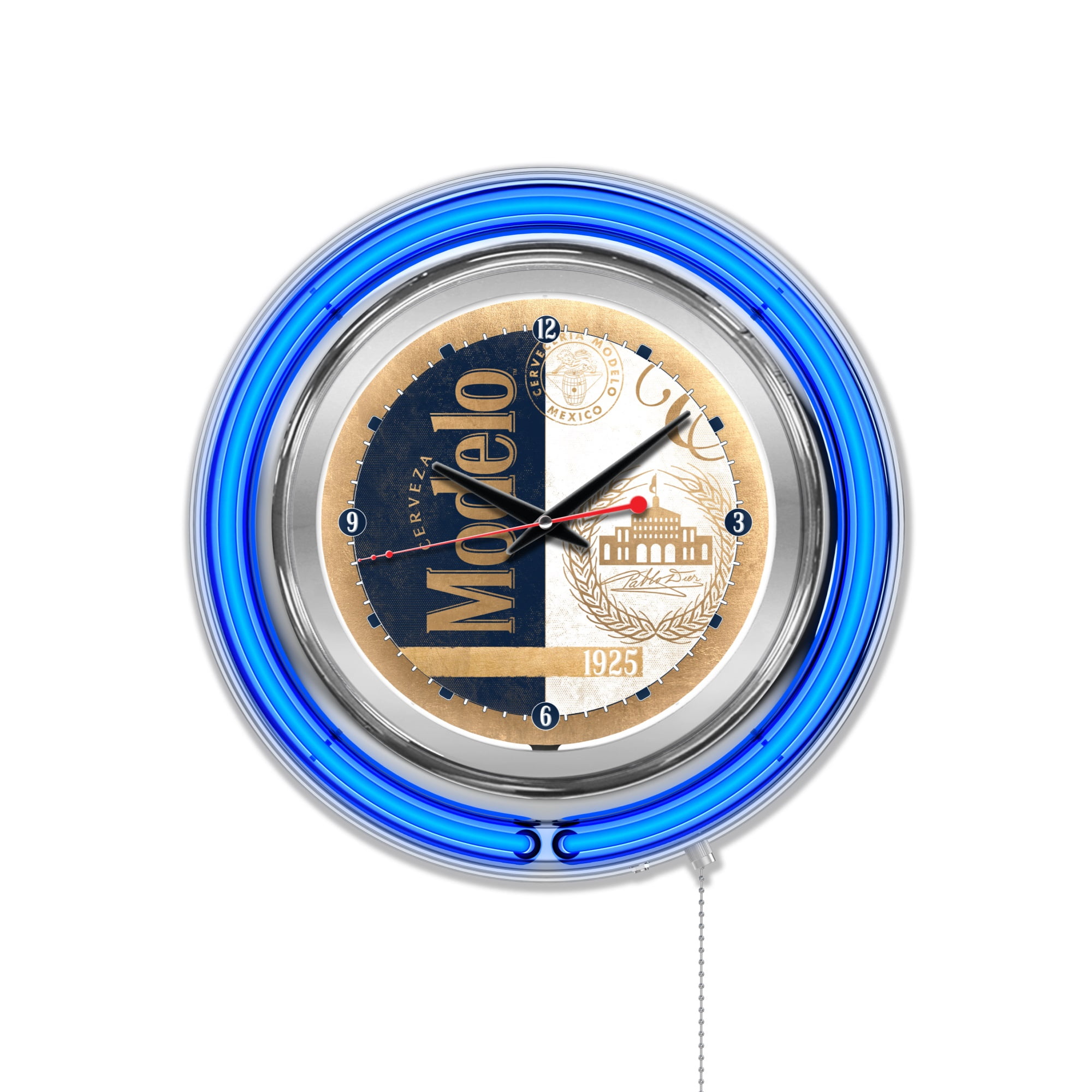 Modelo (Gold) 15" Double Neon Wall Clock - Walmart.com