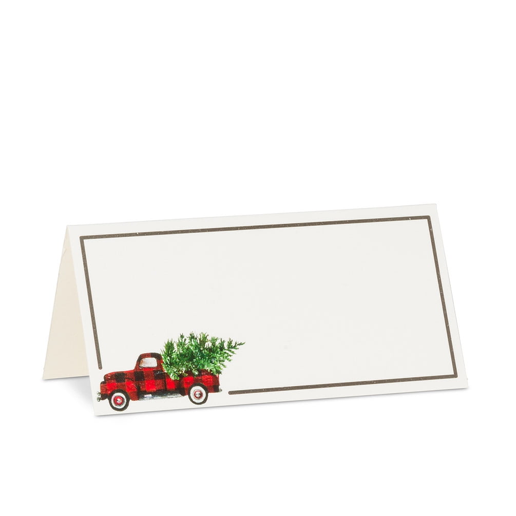 Set of 4 Plaid Truck Folded Place Cards 12 Pieces - Walmart.com