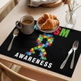 Autism Awareness Cotton Linen Placemats Set of 12, Colorful Blocks ...