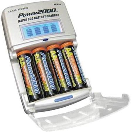 Power2000 XP675 Kit with 4x AA 2700HP NiMH Rechargeable Batteries and ...