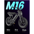 MACFOX M16 Teen Electric Bike, 500W Motor, 20 MPH Top Speed, 25-Mile ...