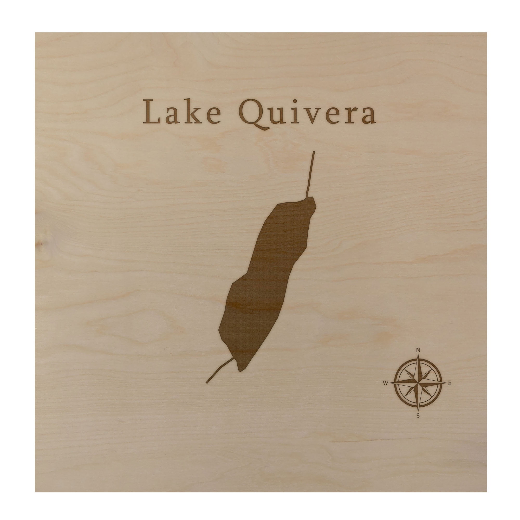 Lake Quivera Map 12x12" Birch Wood Wall Art Office Decor Gift Engraved ...