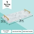 White Decorative Marble Serving Tray with Gold Handles for Coffee Table ...