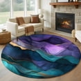 8ft Round Rug Purple Blue Ombre Area Rugs for Living Room Bedroom ...