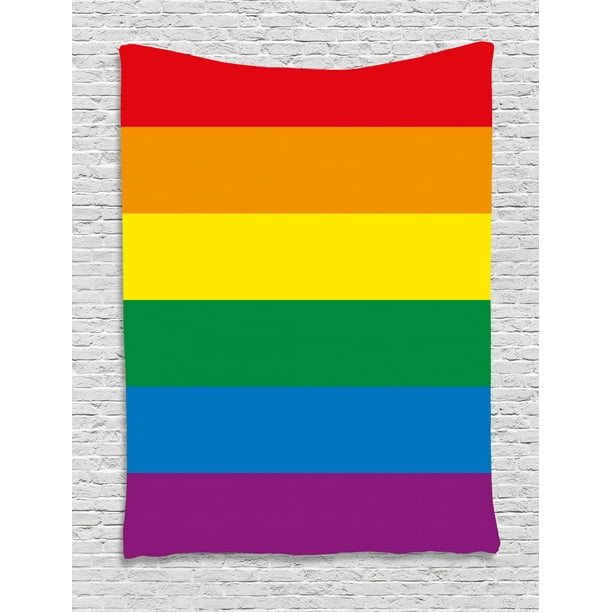 Pride Tapestry Horizontal Rainbow Colored Flag Of Gay Parade Freedom