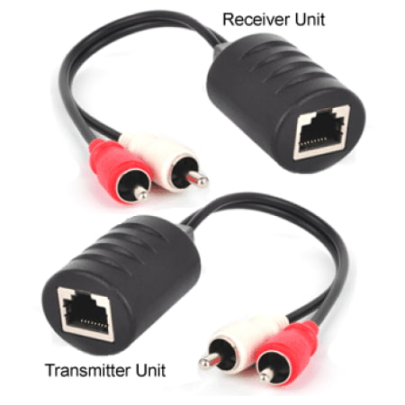 2-Channel RCA Audio Balun Extender Over Cat5 Cat6 Max 250FT - Walmart ...