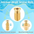 15PCS Pool Cover Anchors Screws, Heavy Duty Swimming Pool Cover Brass ...