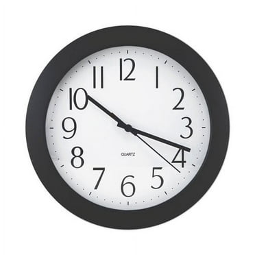 Universal 24-hour Round Wall Clock, 12.63" Overall Diameter, Black Case ...
