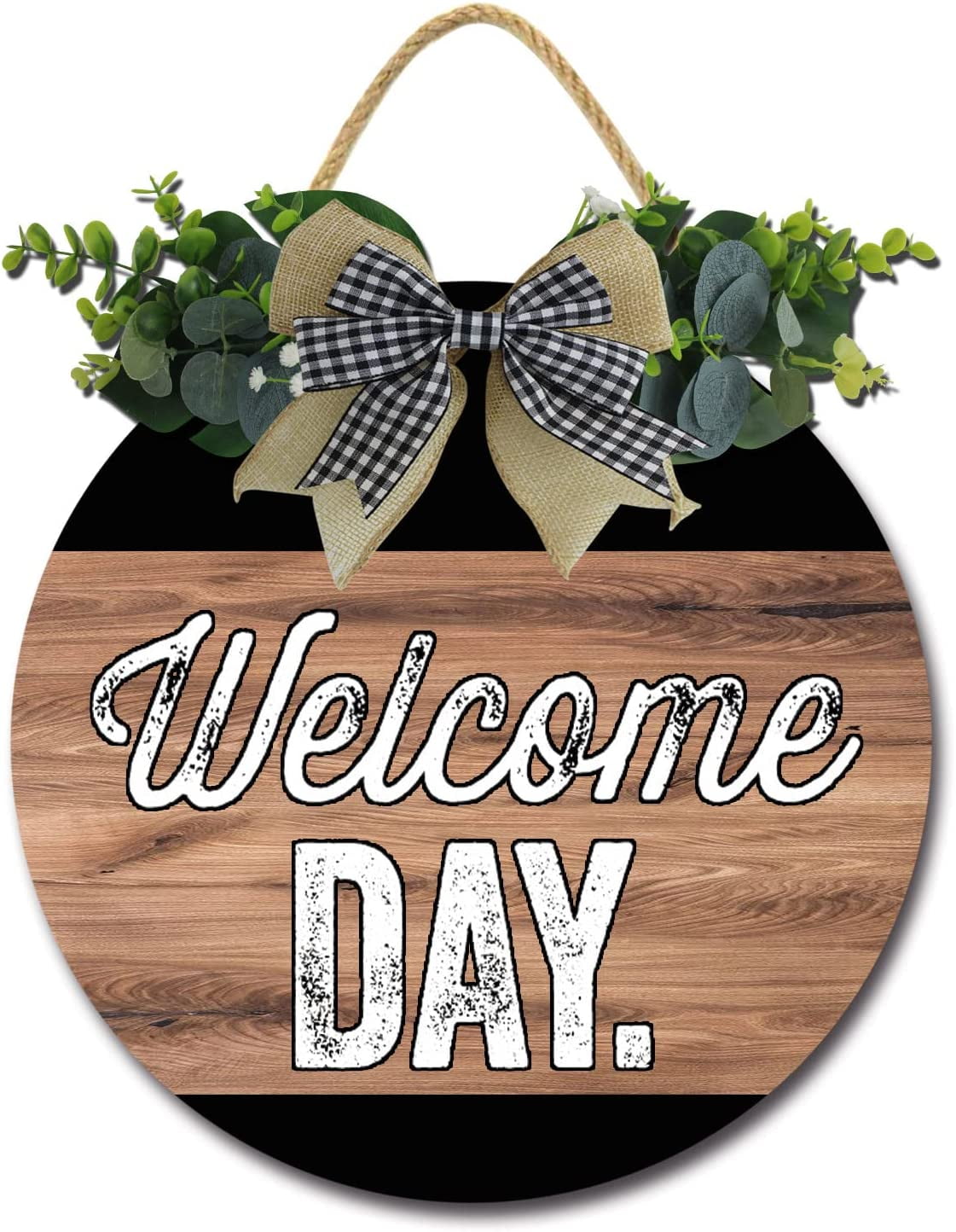 Eveokoki 12" Welcome Day Wall Decor,Indoor Outdoor Home Decor Perfect ...