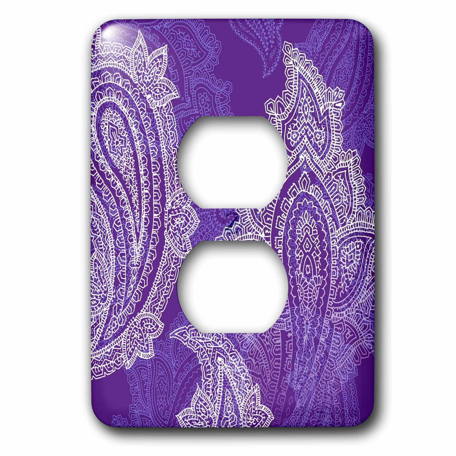 3dRose Perfectly Paisley Design on Purple and White Tonal Background, 2 ...