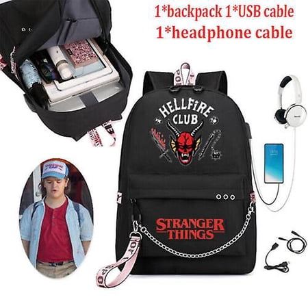 Stranger Things Hellfire Club Large-capacity School Bag Usb Charging ...