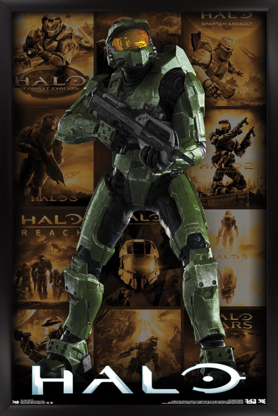 Halo - Game Key Art Grid Wall Poster, 22.375" x 34", Framed - Walmart.com