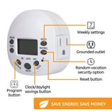 GE 7-Day Programmable Digital Timer, 1 Outlet Grounded, Plug-In Indoor ...