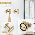 Brushed Gold Bathroom Hardware Set 6-Piece Accessory 23.6 Inch Round ...