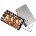 Gourmet Mini Stovetop Smoker (7” x 11” x 3.5”) - Stainless Steel with ...