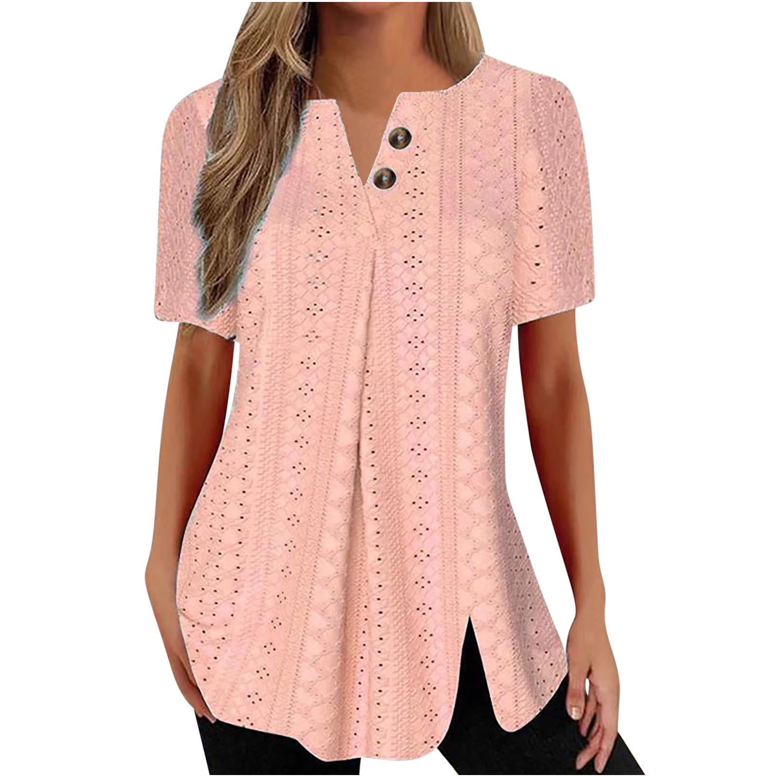 Click here for Yuyuzo Tunic Tops For Women Eyelet Notch V Neck Lo... prices