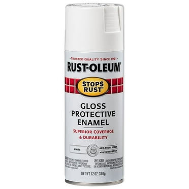White, Rust-Oleum Stops Rust Advanced Satin Spray Paint, 12 oz ...