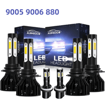 9005+H11+H11 Super White 4000LM LED Headlights Bulbs Combo Kits For ...