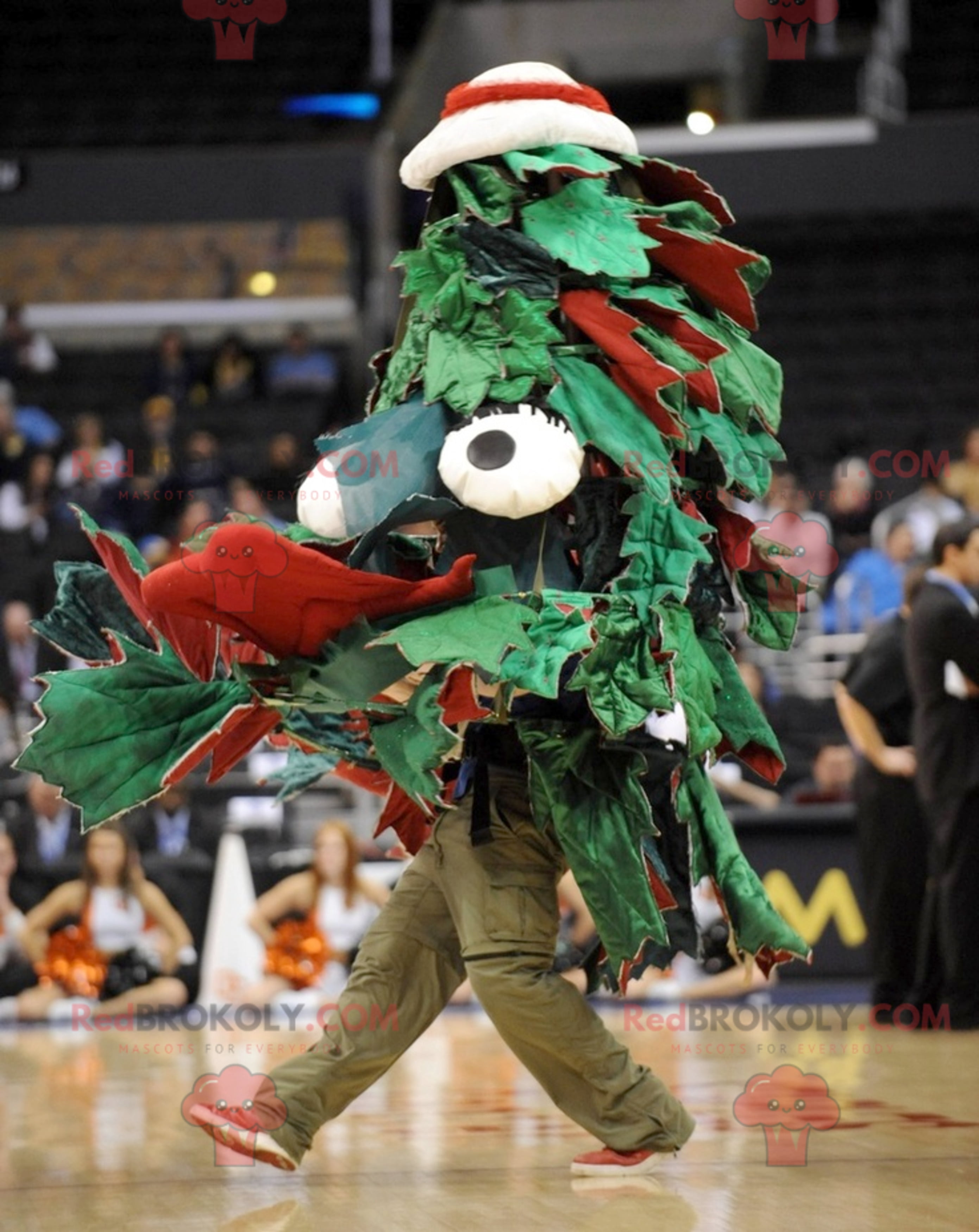 Giant green and red fir tree mascot - Walmart.com