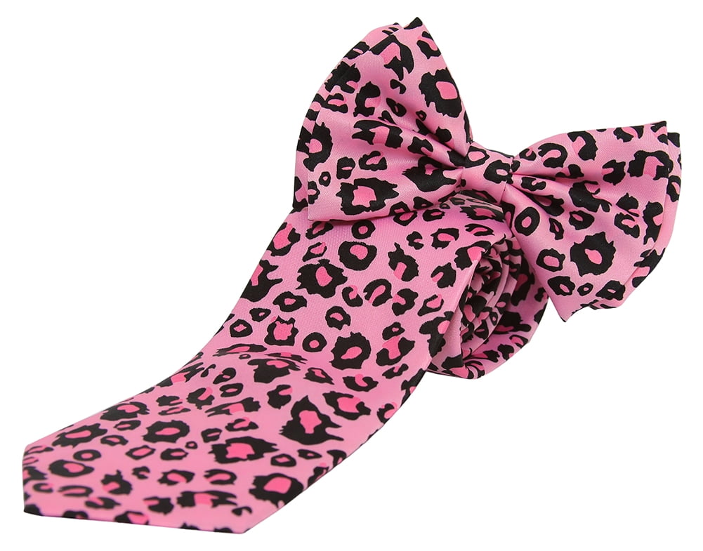 Pink Leopard Print Bow and Neck Tie Combo Kit, Pink - Walmart.com ...