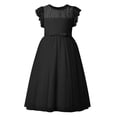 Bobifish Girls Dresses Halter Neck Flutter Sleeve Sheer Lace Ruffled A ...