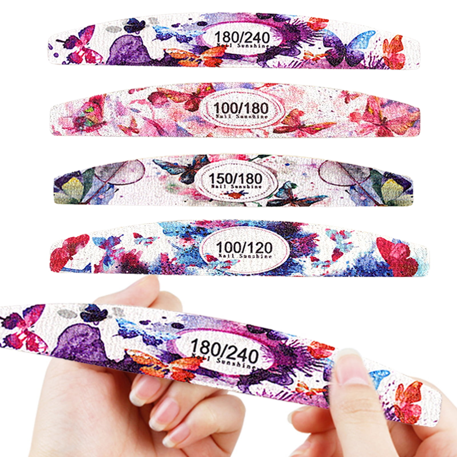 Visland 10Pcs Nail Polish Files Both Sides Polished Half-moon Print DIY ...