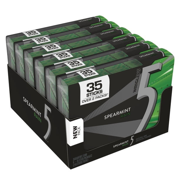 5 GUM Spearmint Rain Sugarfree Gum 35 Sticks Pack Of 6 Walmart 5-gum-spearmint-rain-sugarfree-gum-35-sticks-pack-of-6-walmart