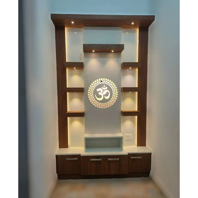 Wooden Temple White LED Light for Home and Office | Home Temple | Puja ...