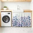 Blue and Violet Leaf Cabinet Curtains 11" W x 13" L Spring Eucalyptus ...