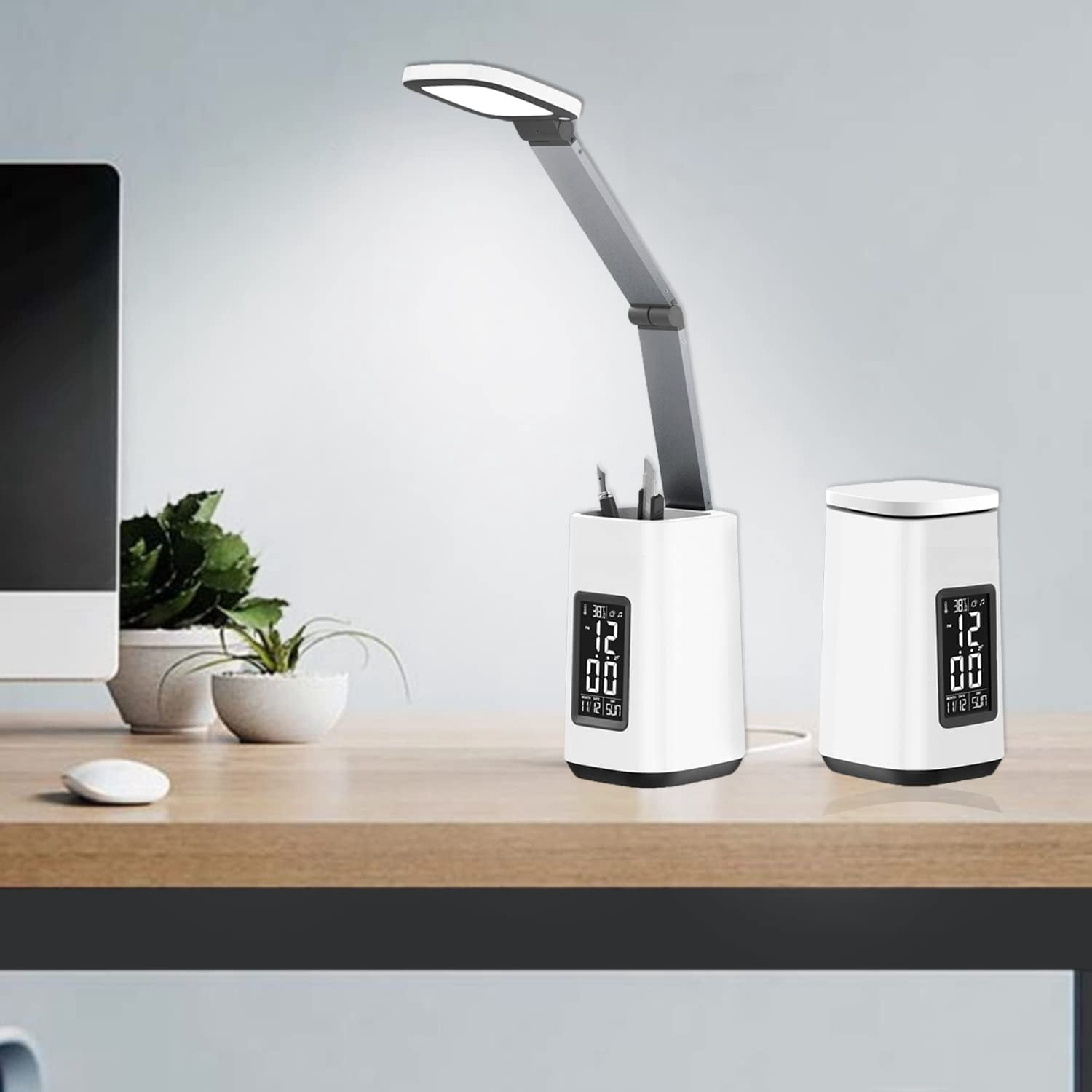 Desk Lamps for Home Office, Study Light with Clock and Calendar , Child ...