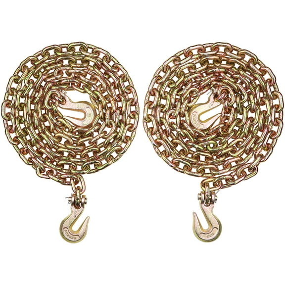 G80 Transport Binder Chain, 5/16" x 14.2' Tow Chain with Clevis Grab ...