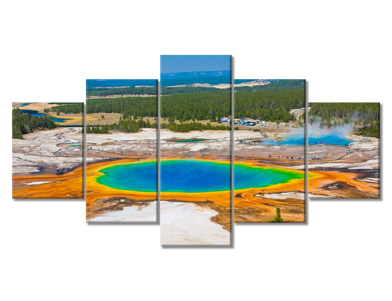 TISHIRON 5PCS Framed Canvas Wall Art Set,60"x32" Yellowstone National ...