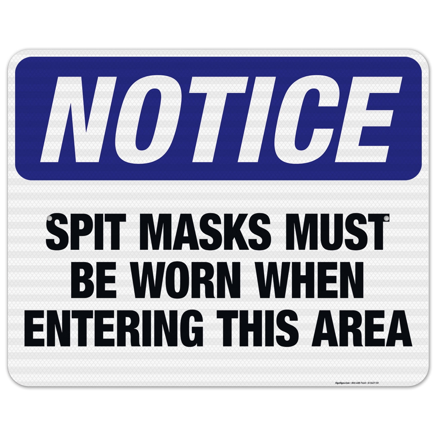 Spit Masks Must Be Worn When Entering This Area Sign, OSHA Sign, 24x30 ...
