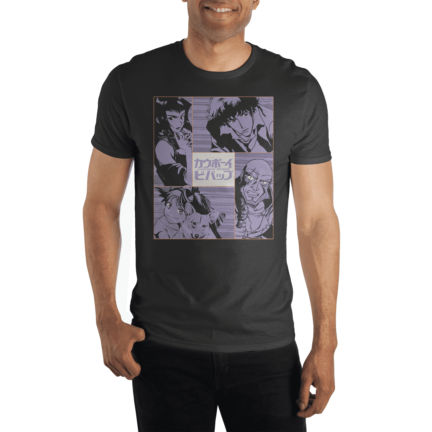 Bioworld Cowboy Bebop Main Charaters In Purple Black T-Shirt