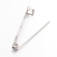 50pc Platinum Plated Iron Brooch Findings Back Bar Pins with Three ...