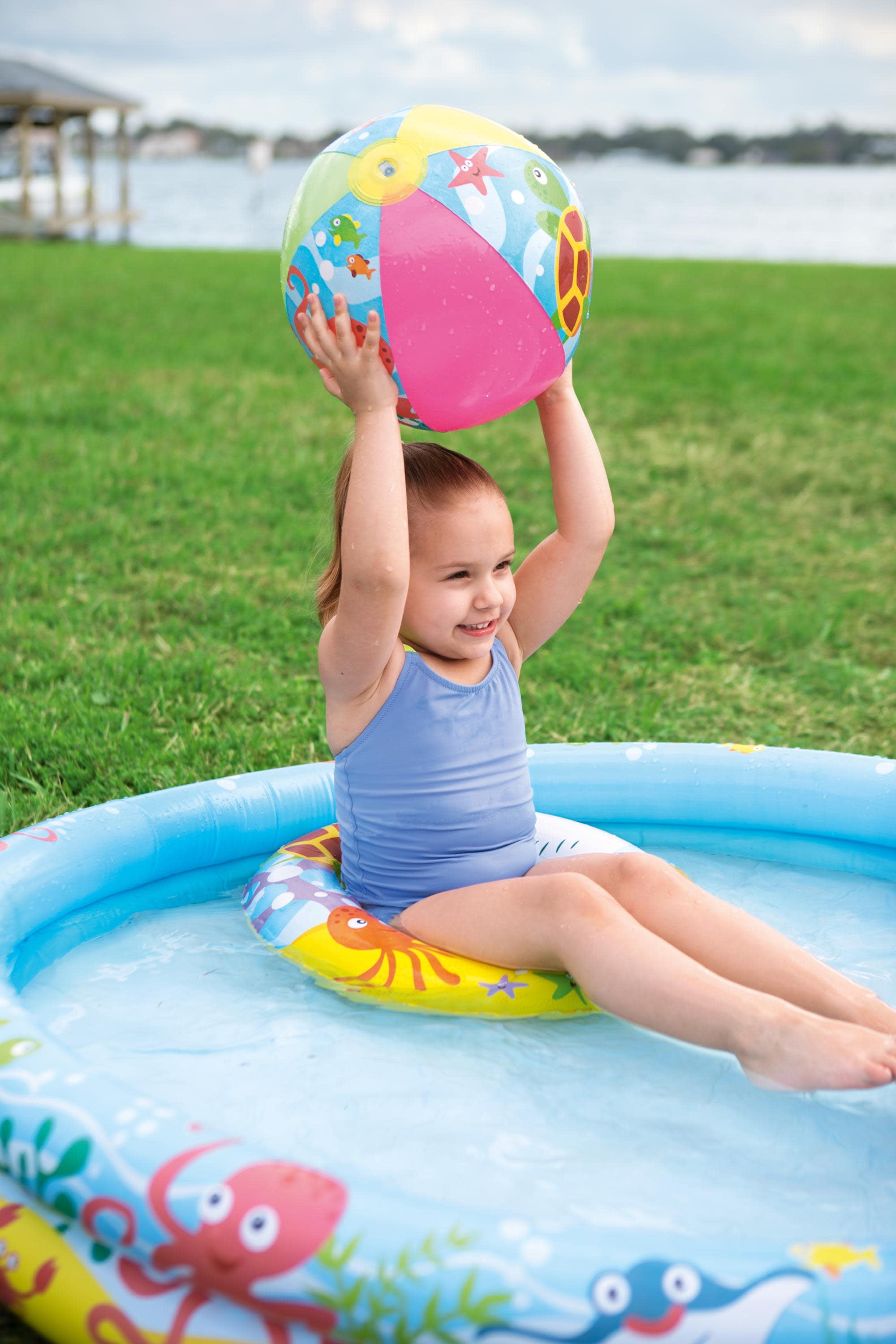 Buy H2OGO! 48in. Inflatable Circle Baby Pool with Beach Ball and Swim ...