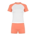 Bibifish Women Two Piece Sets Color Block Raglan Sleeve Crop Tops High ...