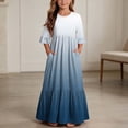 Atogsazn Girls Gradient Maxi Dress Kids Casual Short Sleeve Tiered ...