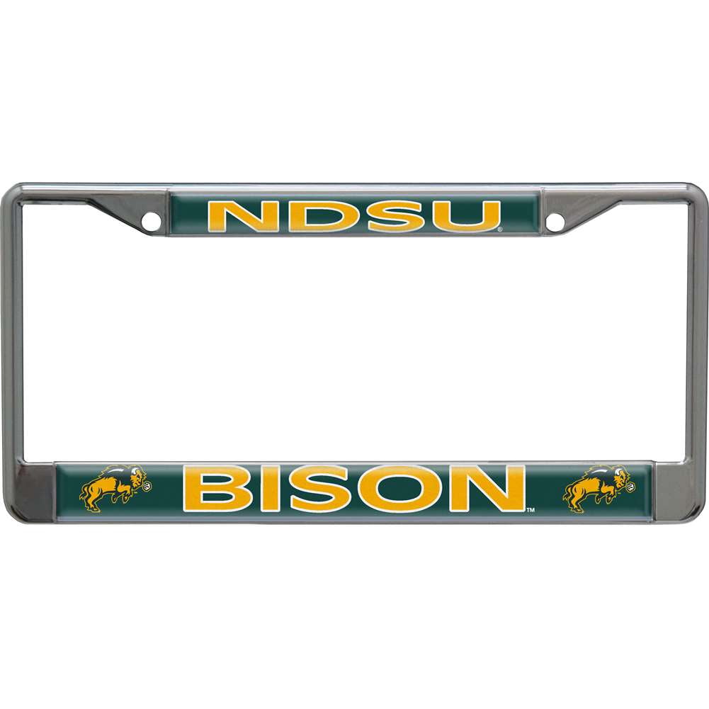 North Dakota State Bison Metal License Plate Frame w/Domed Acrylic ...