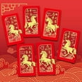 CaiYueKe 6 Pcs Lunar New Year Red Envelope Pack, Chinese Zodiac Horse ...